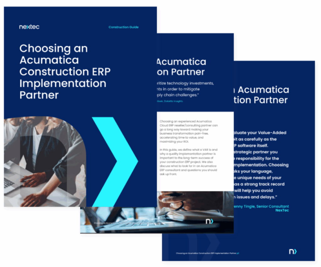Choosing an Acumatica Construction ERP Partner – NexTec Group