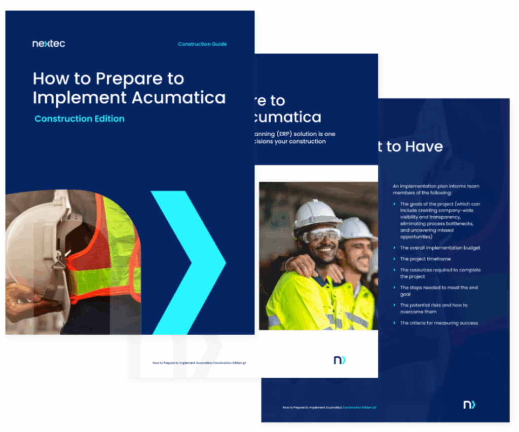 Prepare to Implement Acumatica Construction Edition – NexTec Group